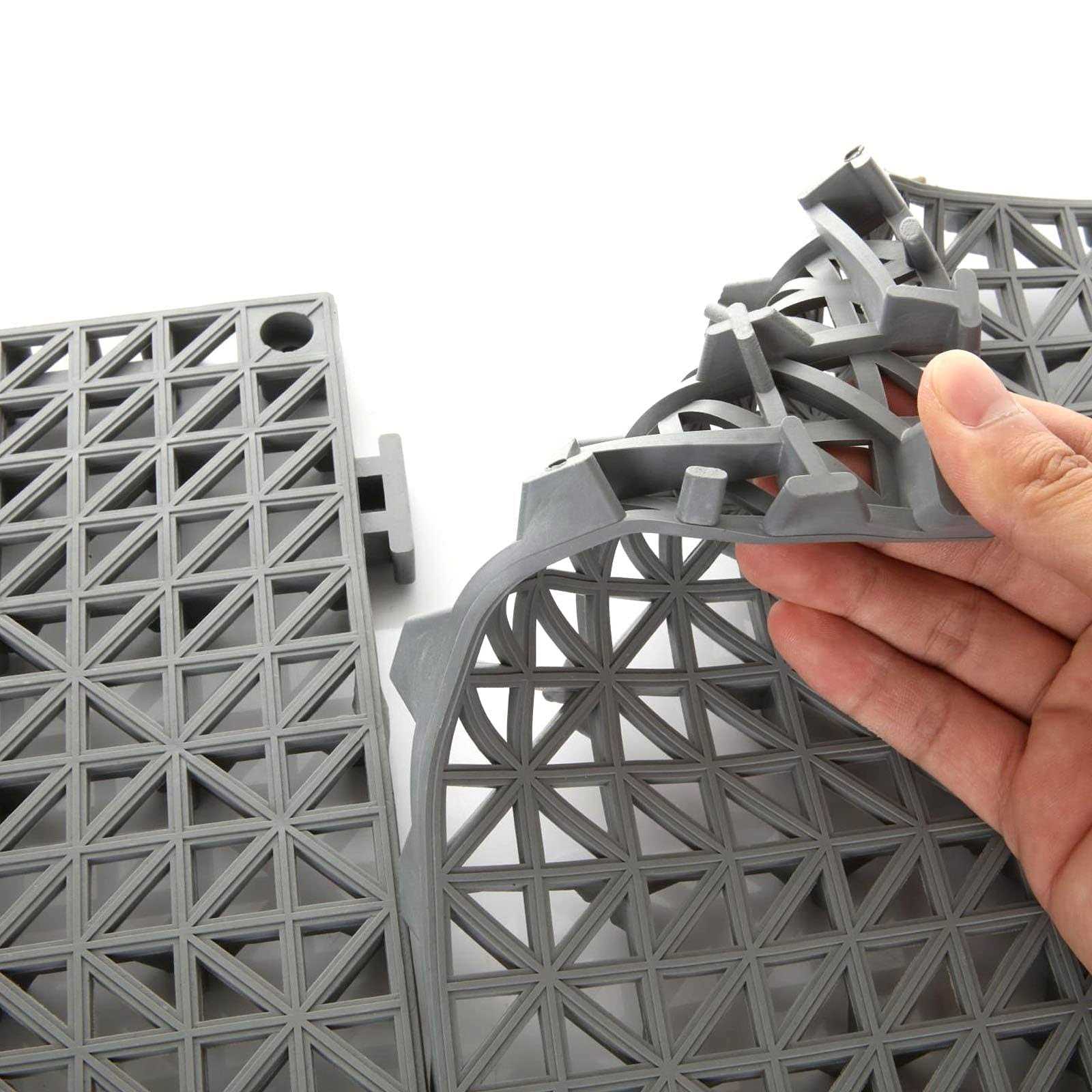 GLEEJON 12PCS Interlocking Soft PVC Flooring Tiles Mat 12 x 12 Inch No ...