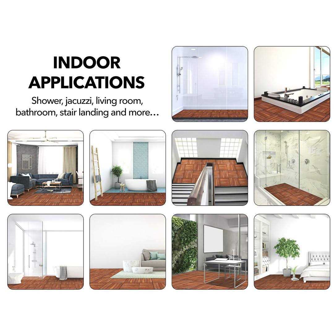 Flybold Interlocking Deck Tiles Wood Flooring Weather UV Protected ...