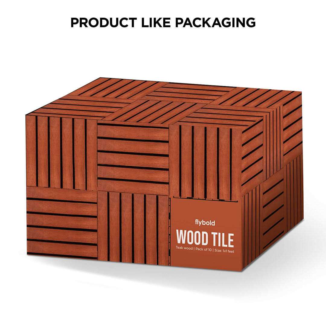 Flybold Interlocking Deck Tiles Wood Flooring Weather UV Protected ...