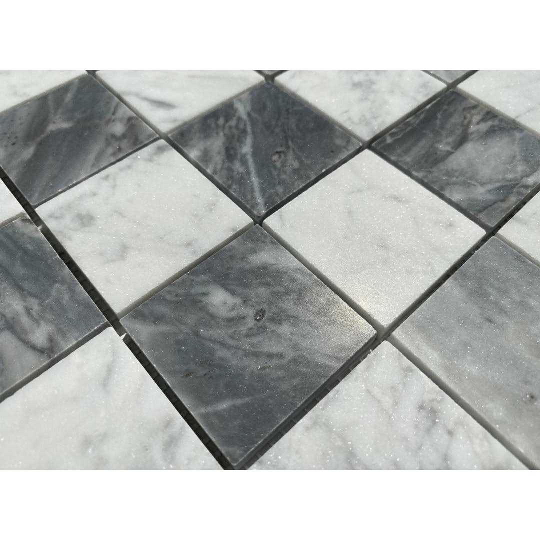 Marble Online Checkerboard Carrara White Honed Marble Wall Floor Mosaic ...