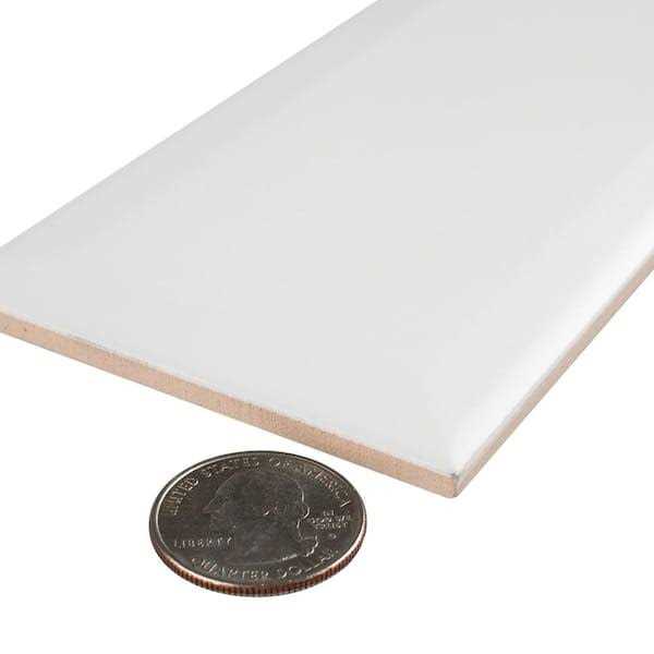 Merola Tile Crown Heights Beveled 3 in. x 6 in. Glossy White Ceramic ...