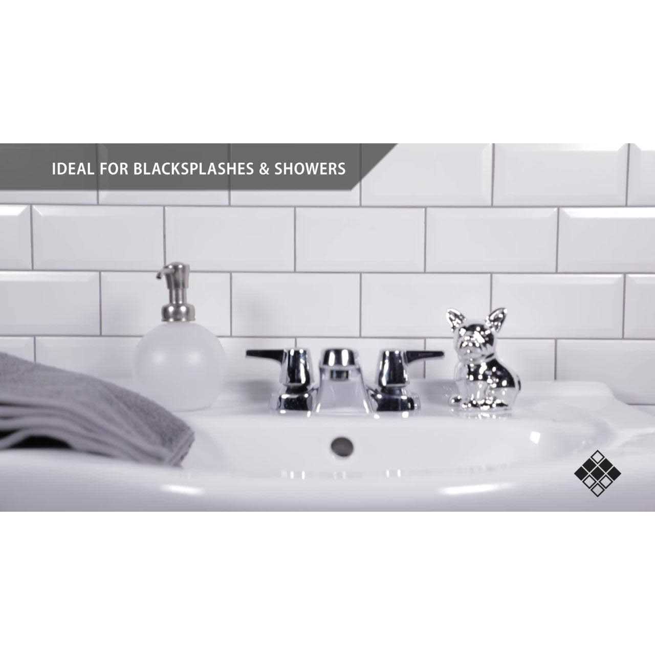 Merola Tile Crown Heights Beveled 3 in. x 6 in. Glossy White Ceramic ...