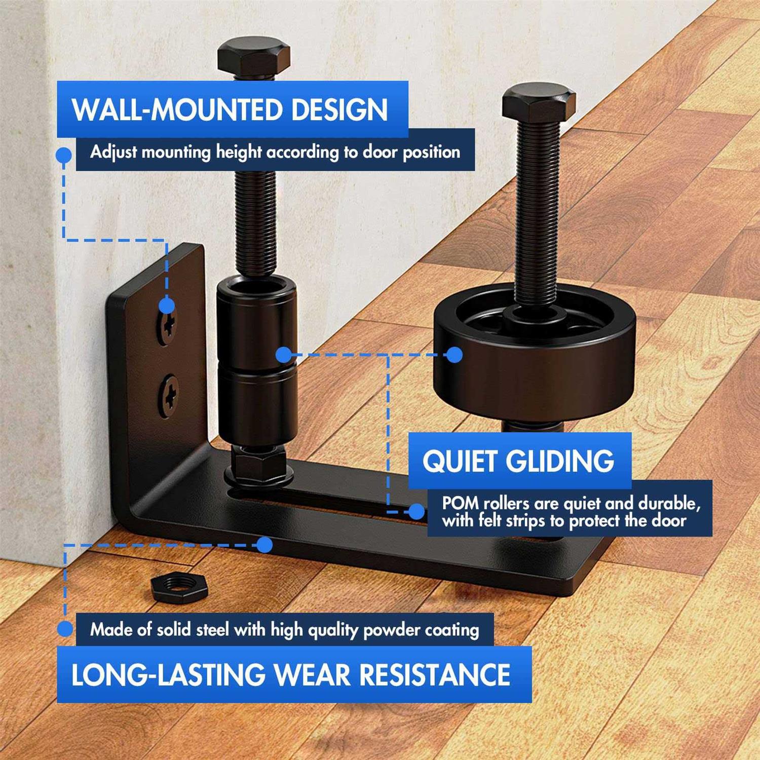 Lvyesea 2 Pack Barn Door Floor Guide Sliding Barn Door Bottom Guide ...