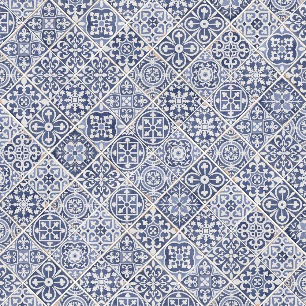 Merola Tile Faenza Azul 13 in. x 13 in. Ceramic Floor and Wall Tile ...