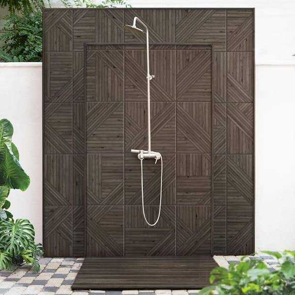 Merola Tile Tangram Wood 17-3/8 in. x 17-3/8 in. Porcelain Floor and ...