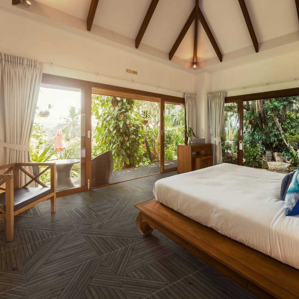 Merola Tile Tangram Wood 17-3/8 in. x 17-3/8 in. Porcelain Floor and ...