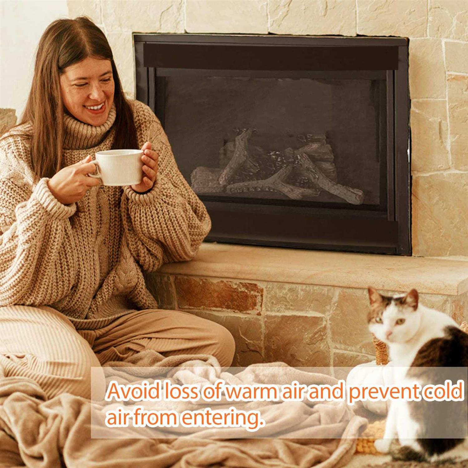 Magnetic Fireplace Draft Stopper 2pcs Fireplace Vent Covers, Screen ...