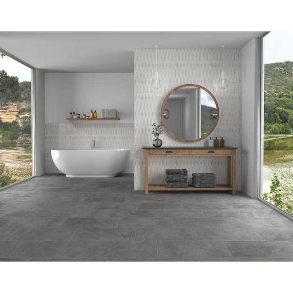 Daltile Delegate Dark Grey Matte 12 in. x 24 in. Color Body Porcelain ...