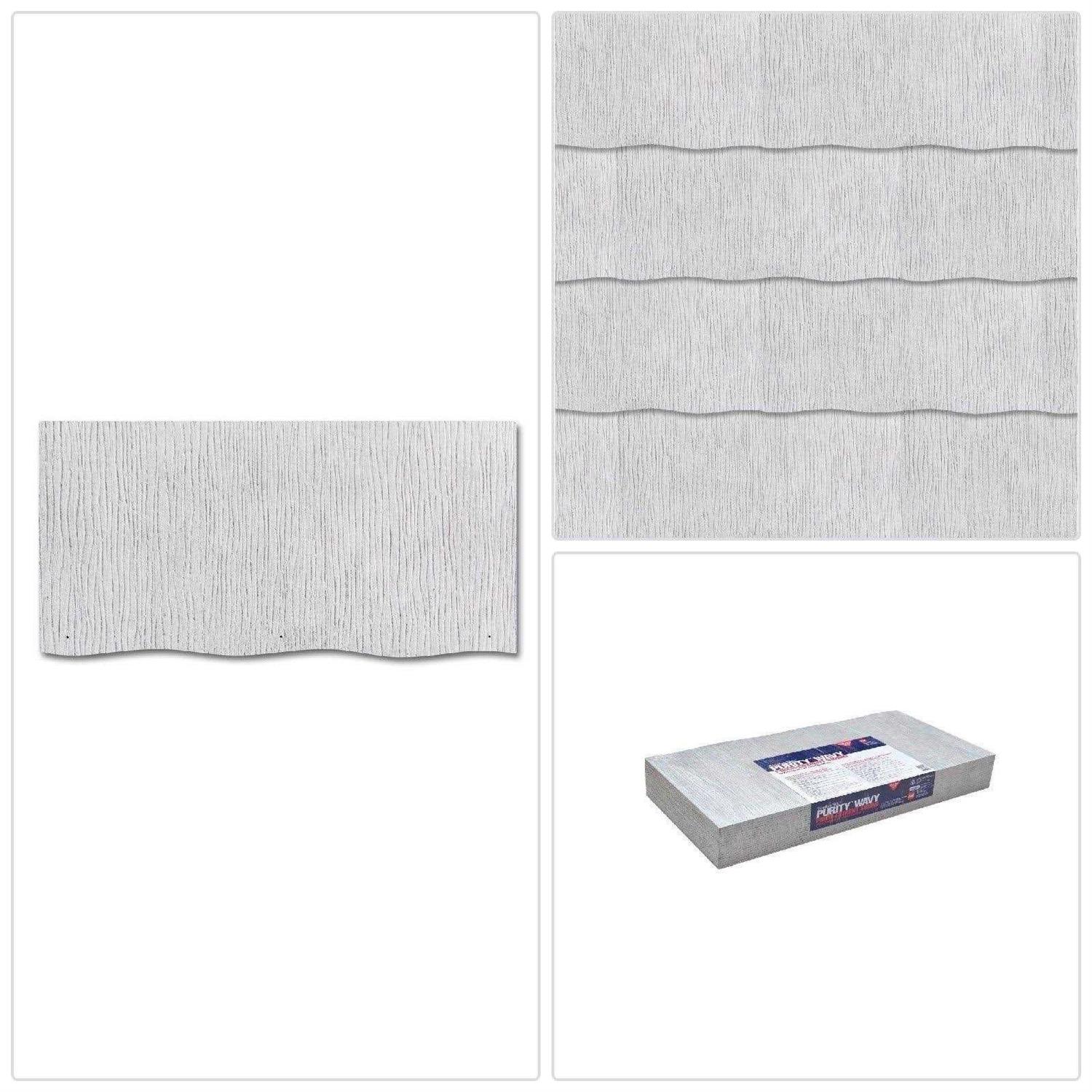 GAF WeatherSide Purity 12 in. x 24 in. Fiber Cement Wavy Shingle Siding ...