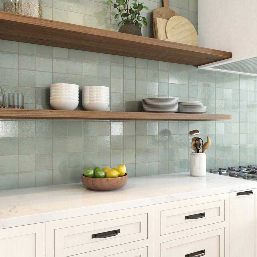 Marazzi Zellige Neo Gesso Glossy 4 in. x 4 in. Glazed Ceramic Undulated ...