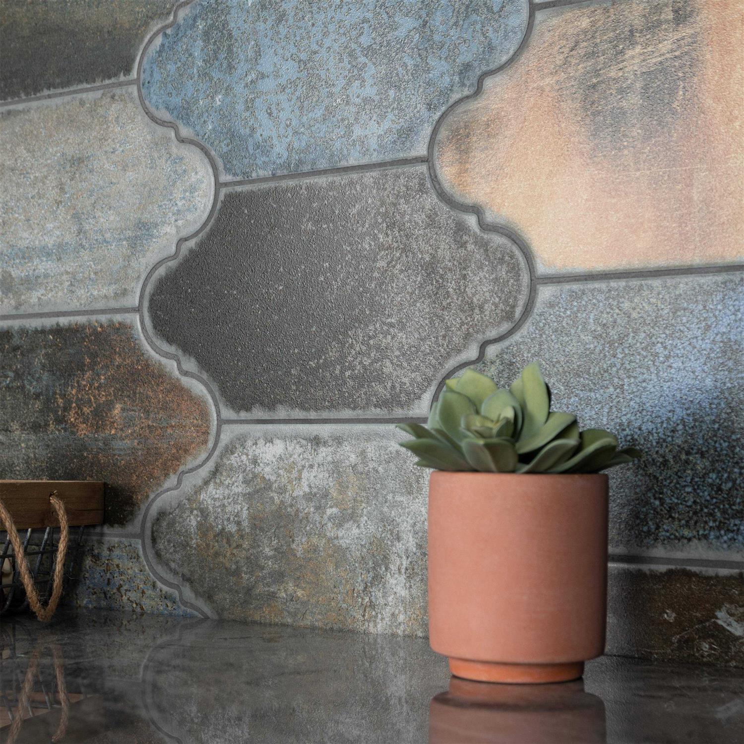 Merola Tile Dorne Provenzal Mix 6-1/4 in. x 12-3/4 in. Porcelain Floor ...