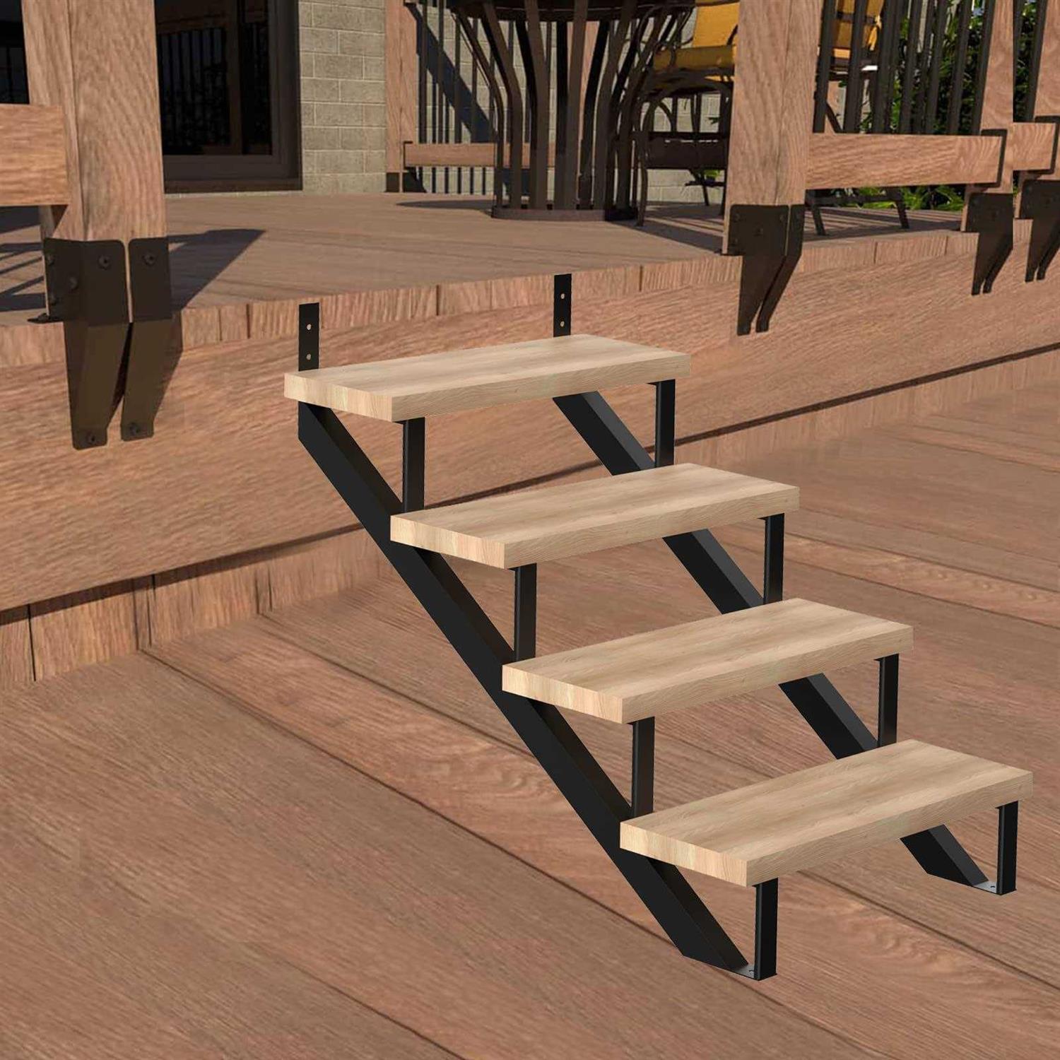 Doniks Steel Stair Step Riser Step for Deck Height Metal Stair Stringer ...