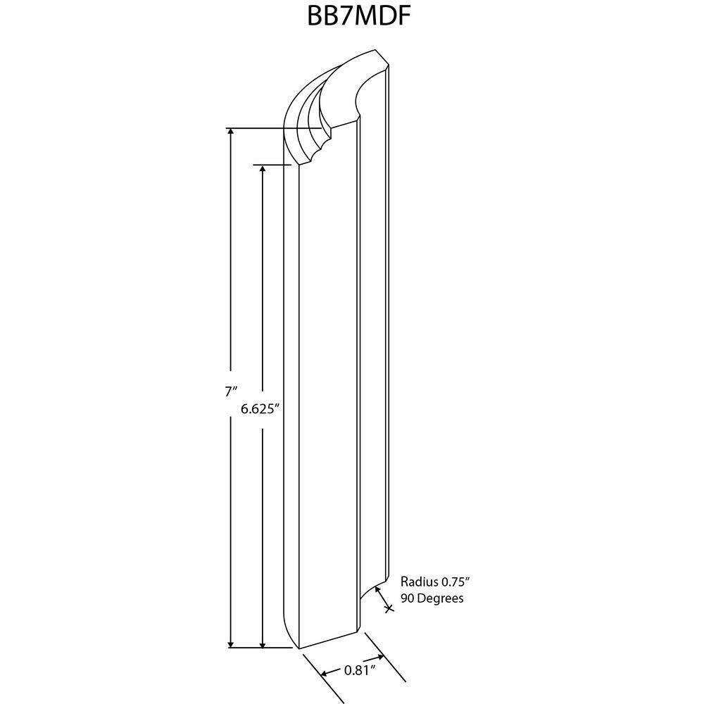 HOUSE OF FARA 3/4 in. x 3/4 in. x 7 in. MDF Radius Baseboard Block ...