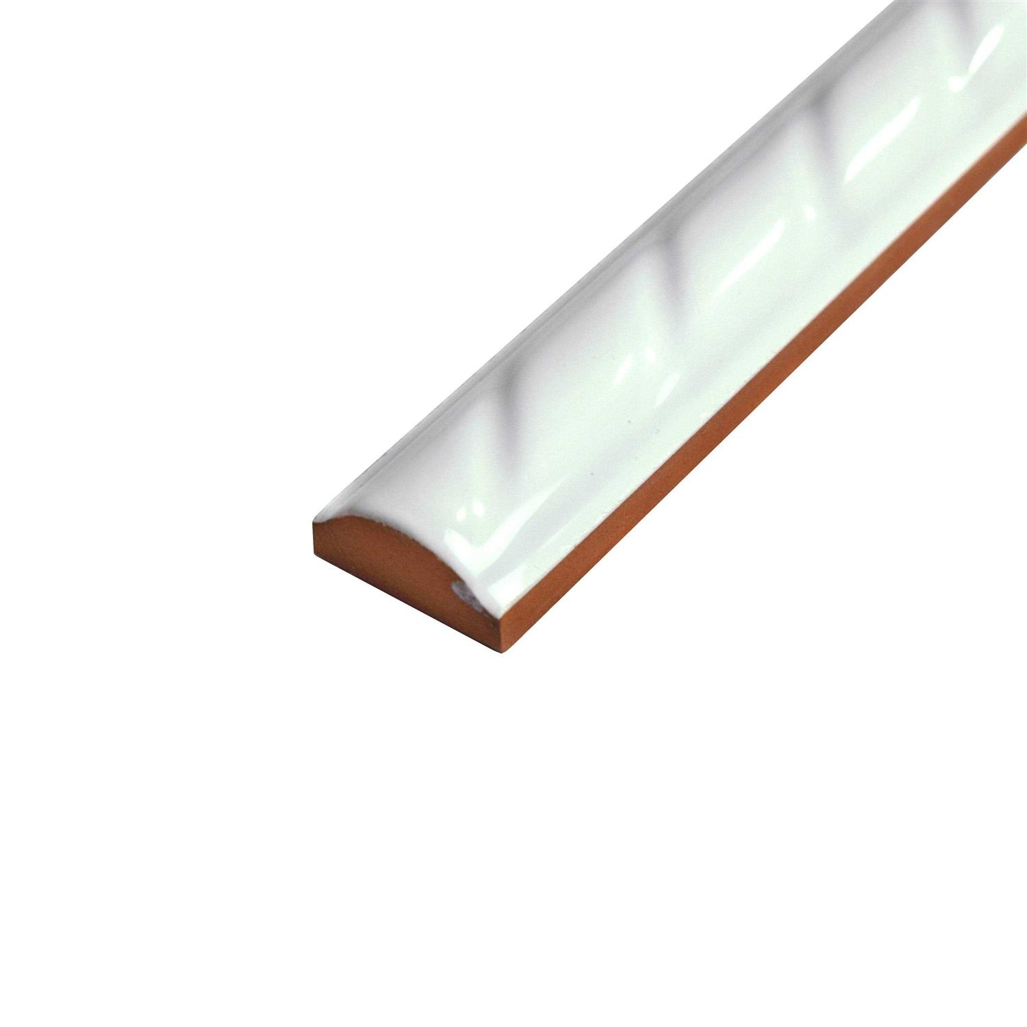 Merola Tile White Rope 1 x 9.75 Ceramic Pencil Wall Trim Tile - Shop ...