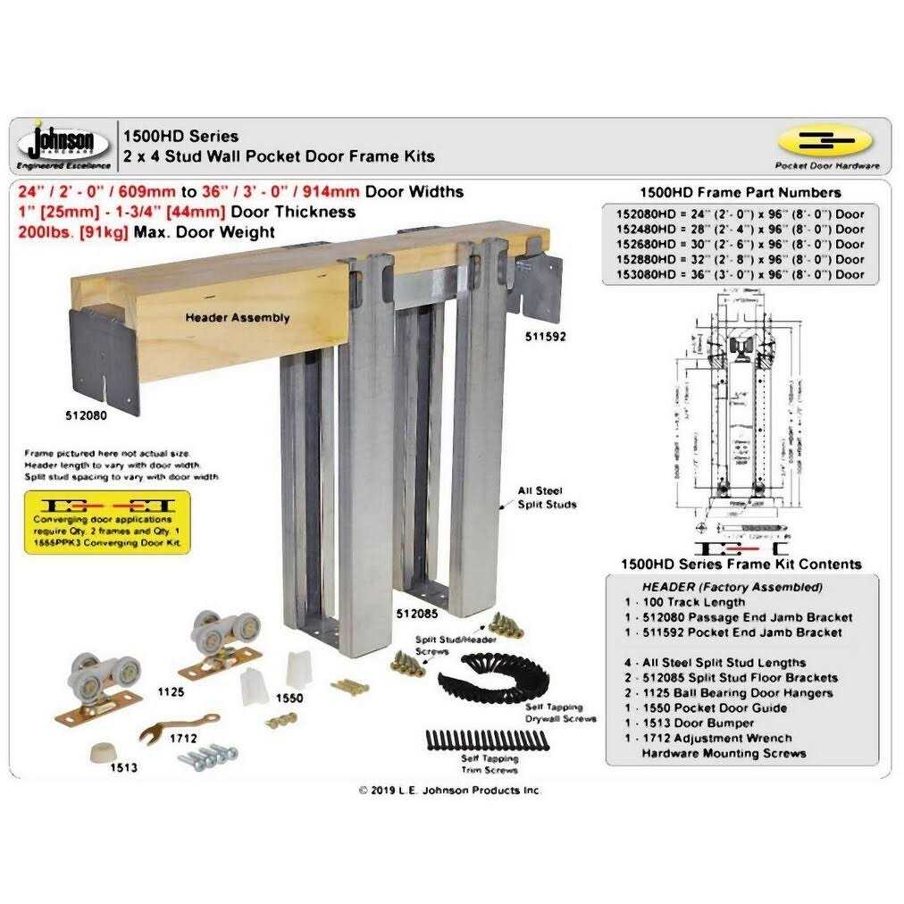 Johnson Hardware 1500 Series Pocket Door Frame for 2x4 Stud Wall - Shop ...