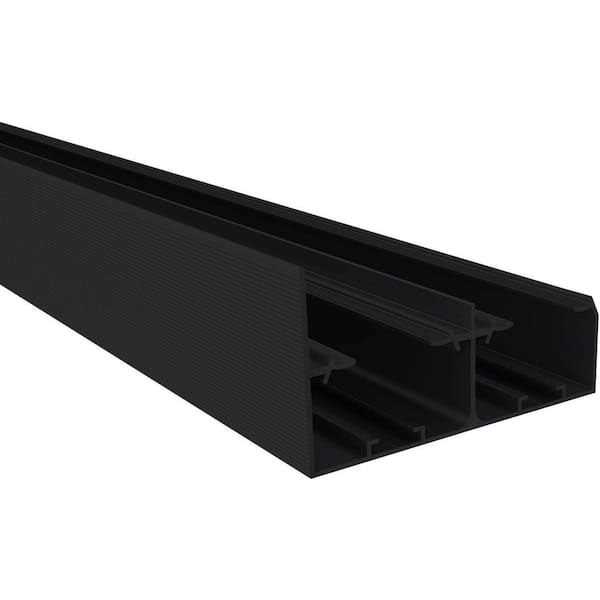 CALHOME 72 in. Black Aluminum Sliding Bypass Track and Hardware Set for ...