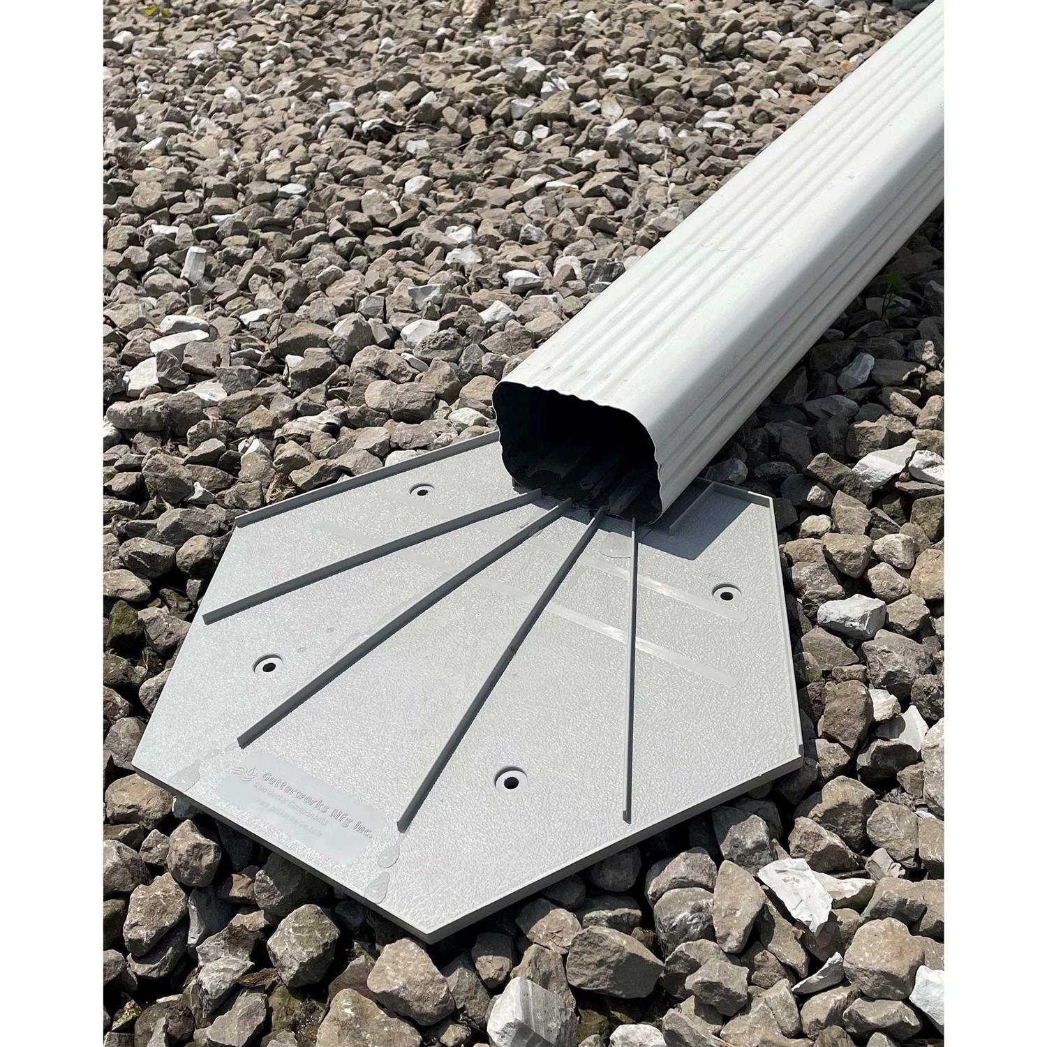 Decorative Rain Gutter Plastic Splash Block with Heavy Duty Spikes ...