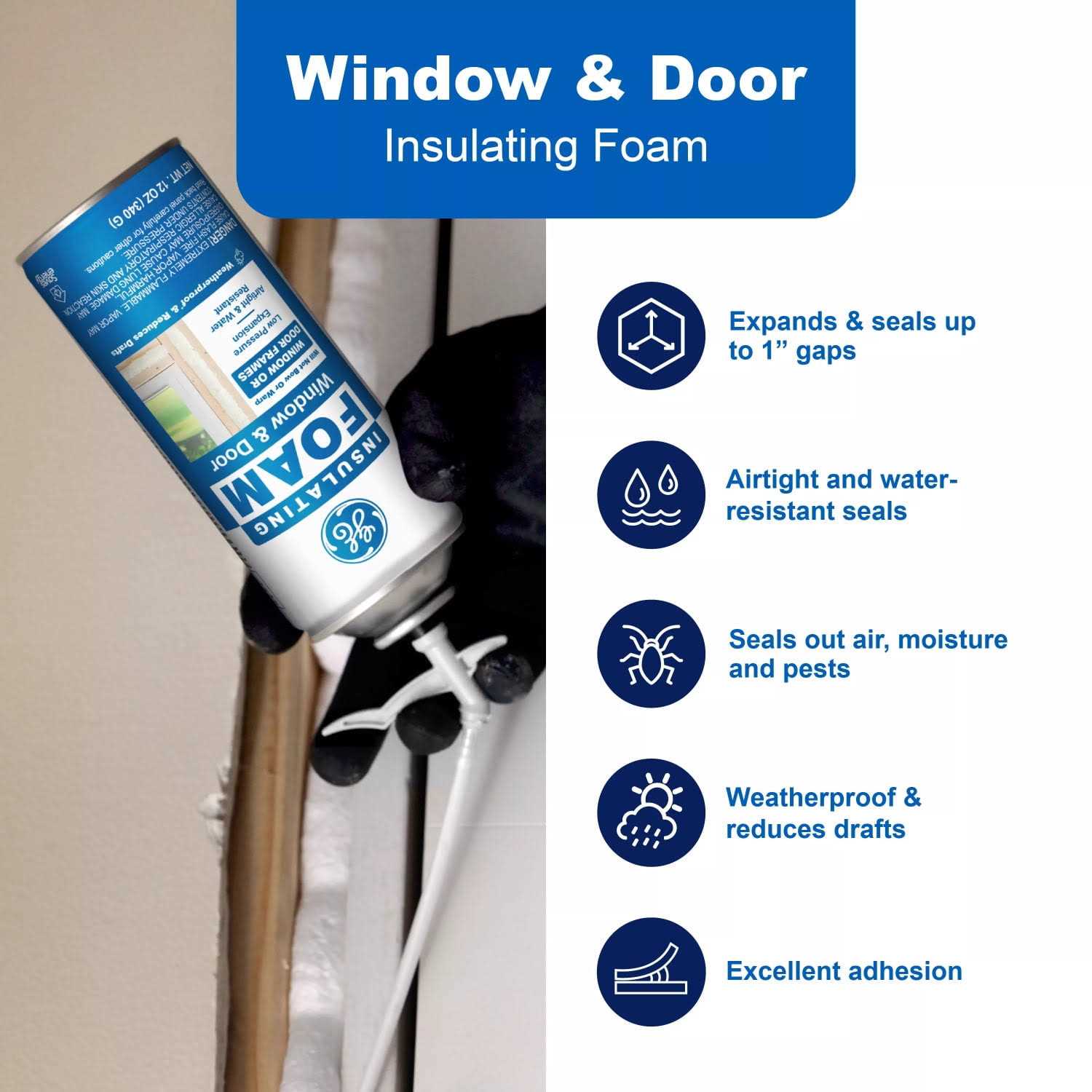Ge Window & Door Insulating Foam - Shop Hardware Tools for Work and Home
