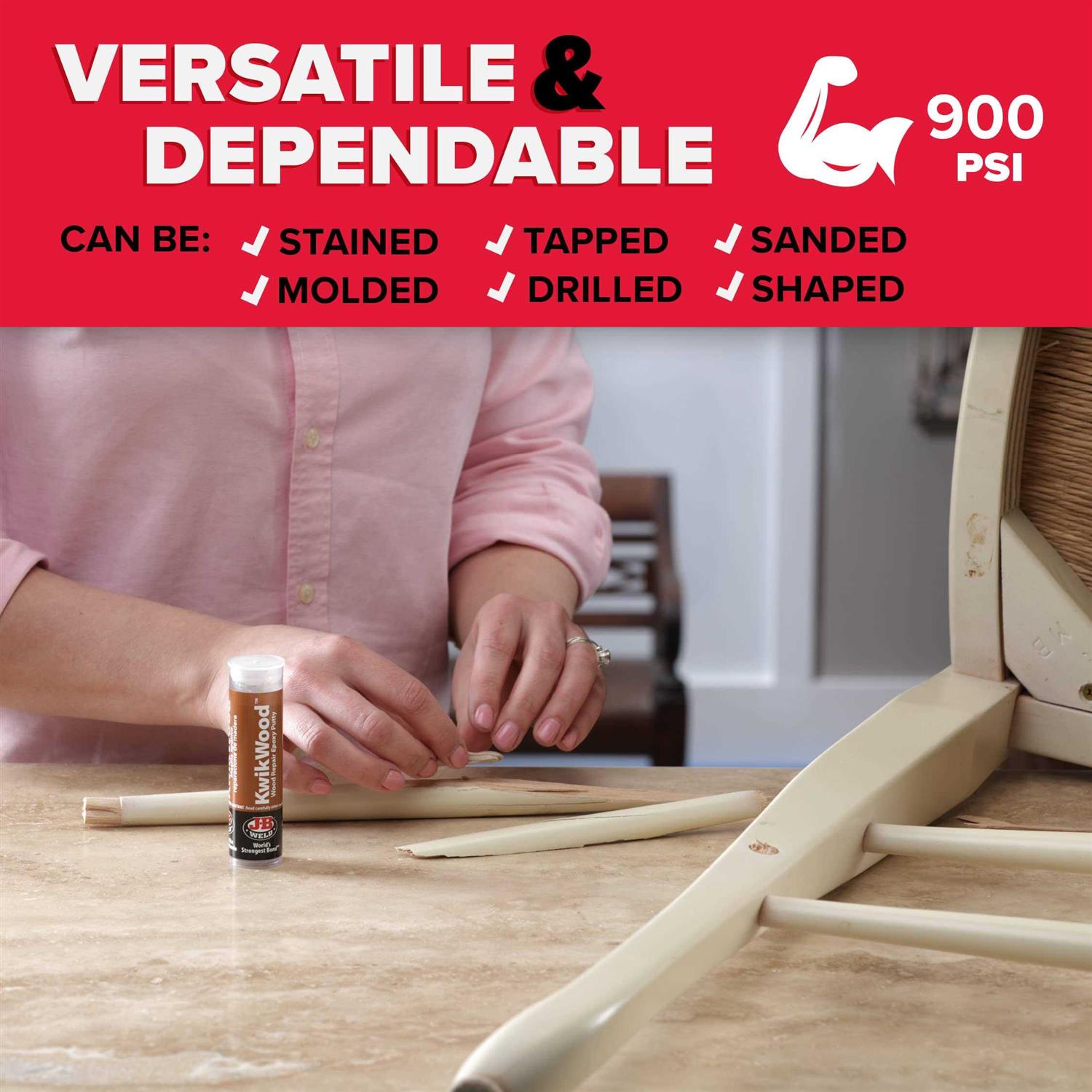 J-B Weld 8258 KwikWood Wood Repair Epoxy Putty Stick - Shop Hardware ...