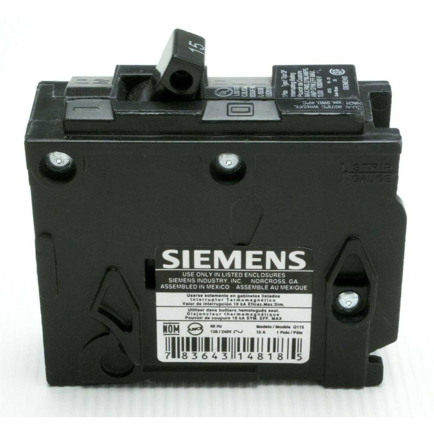 Siemens Q115 1 Pole Circuit Breaker - Shop Hardware Tools for Work and Home
