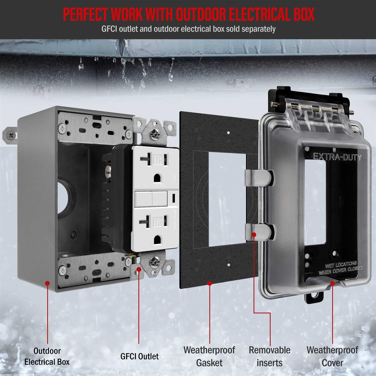 ENERLITES Extra-Duty Weatherproof Enclosure, Outdoor Outlet Cover ...