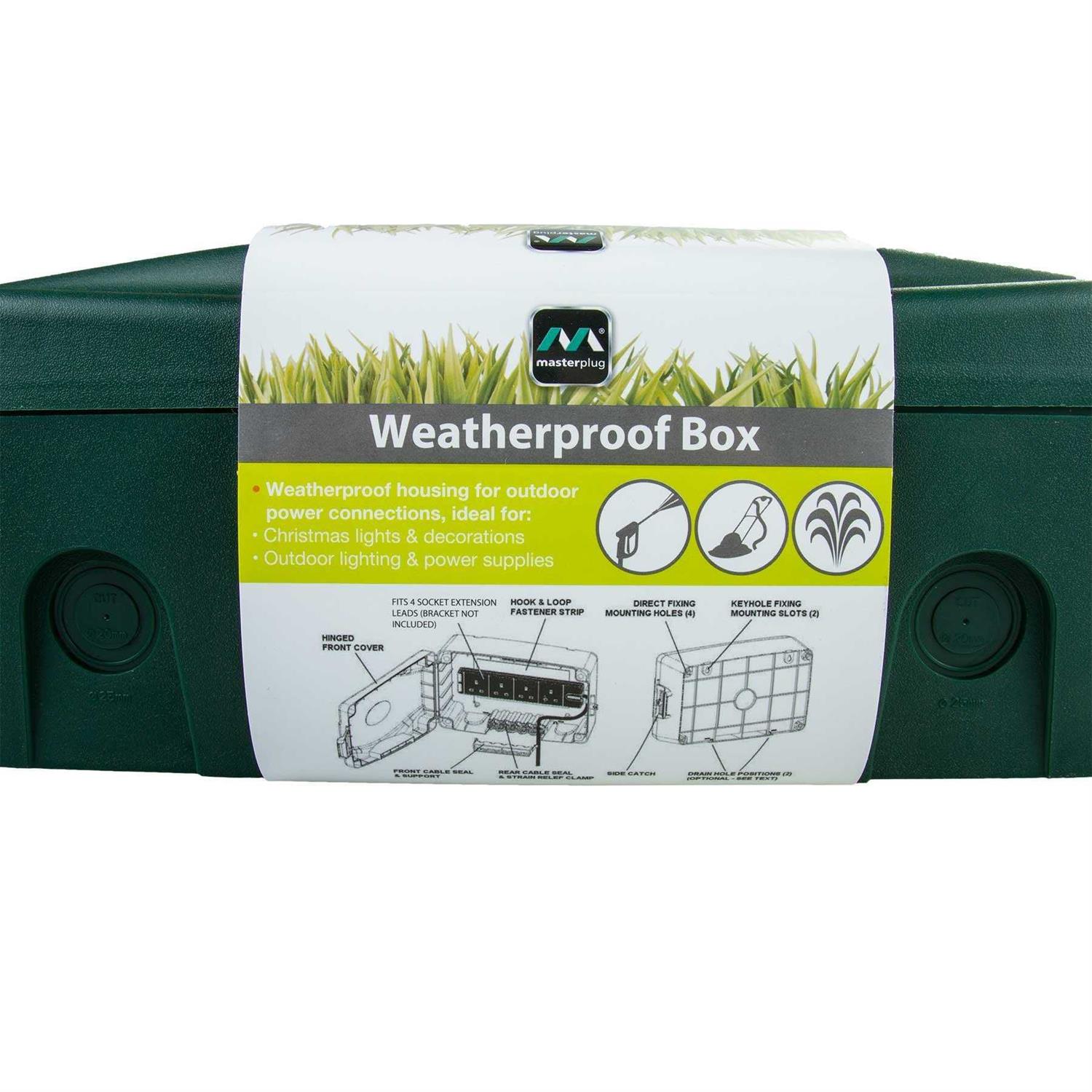 Masterplug New & Old Work Rectangle Plastic 4 Gang Weatherproof Box ...