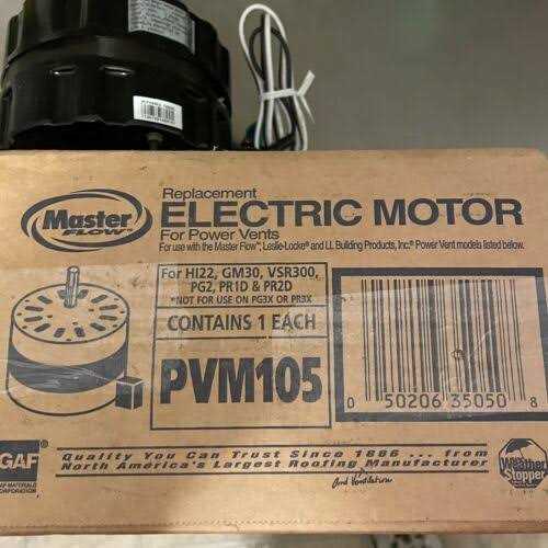 Master Flow Power Vent Replacement Motor PVM105/110 - Shop Hardware ...