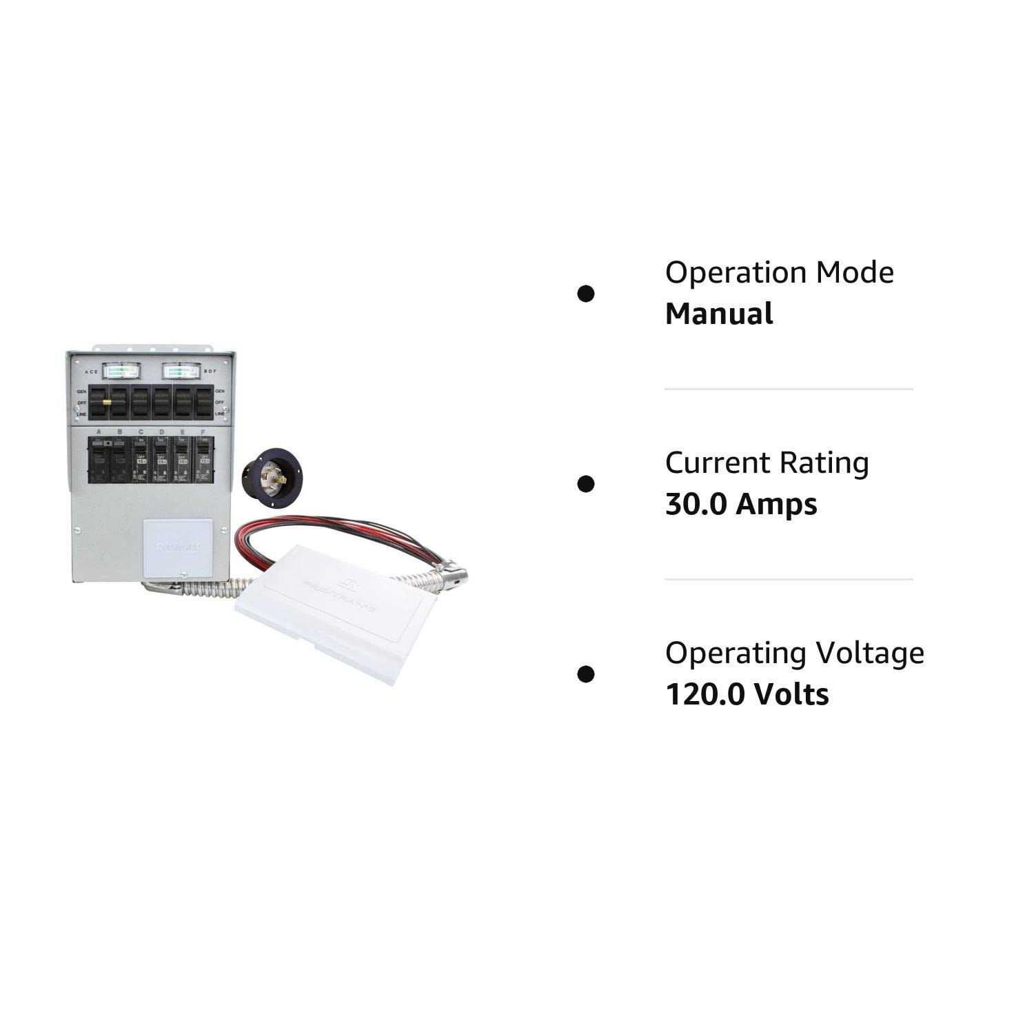 Reliance Controls 306A 30 Amp 6-Circuit Manual Transfer Switch - Shop ...