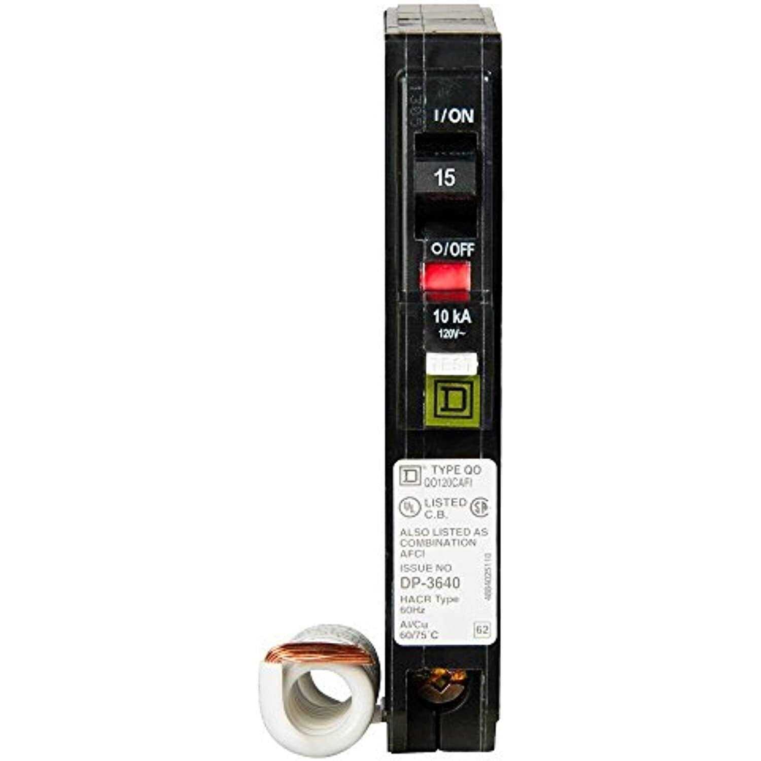 Square D QO 15 amps Arc Fault Single Pole Circuit Breaker - Shop ...