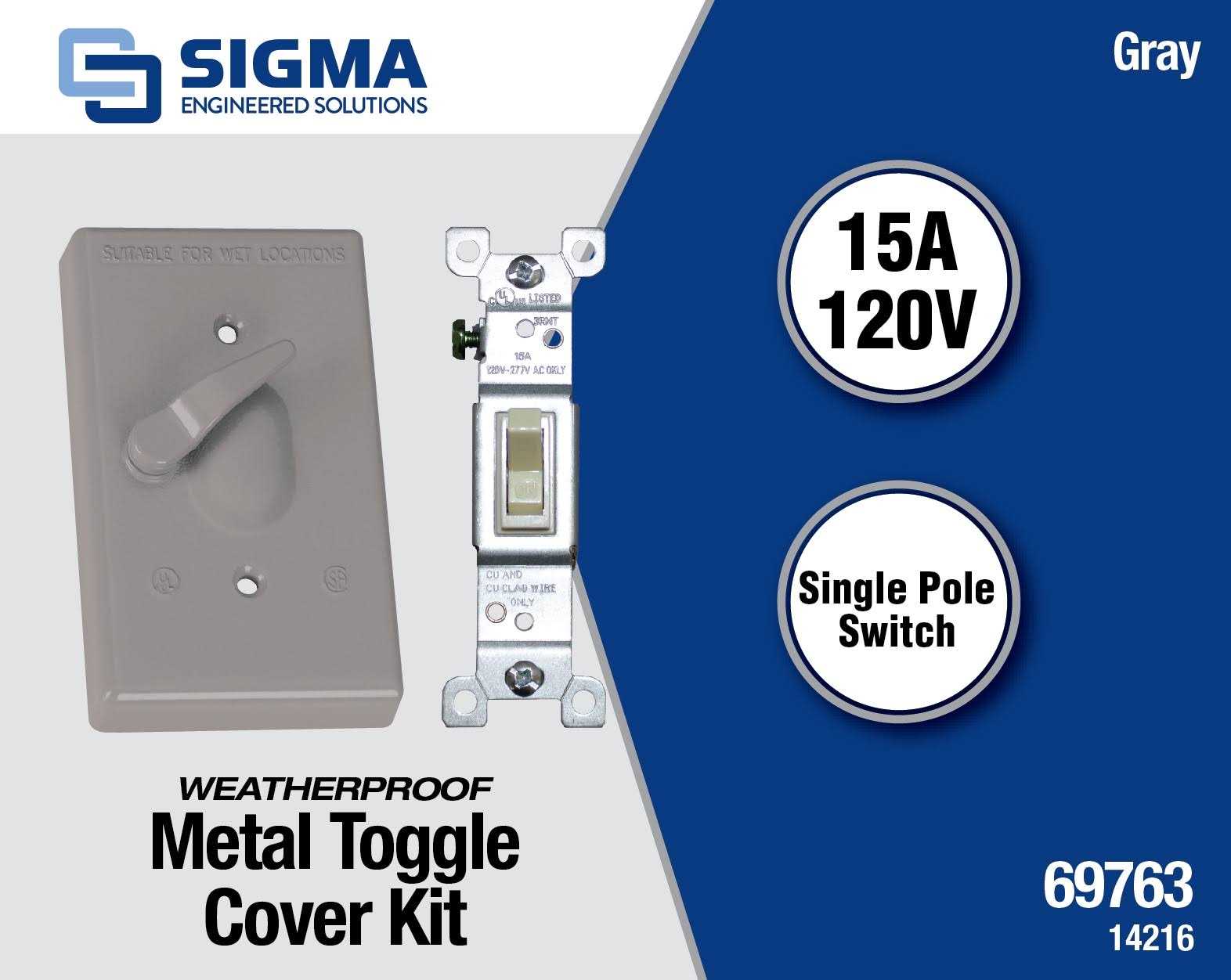 Sigma Electric Toggle Switch and Weatherproof Cover 1 gang Gray - Shop ...