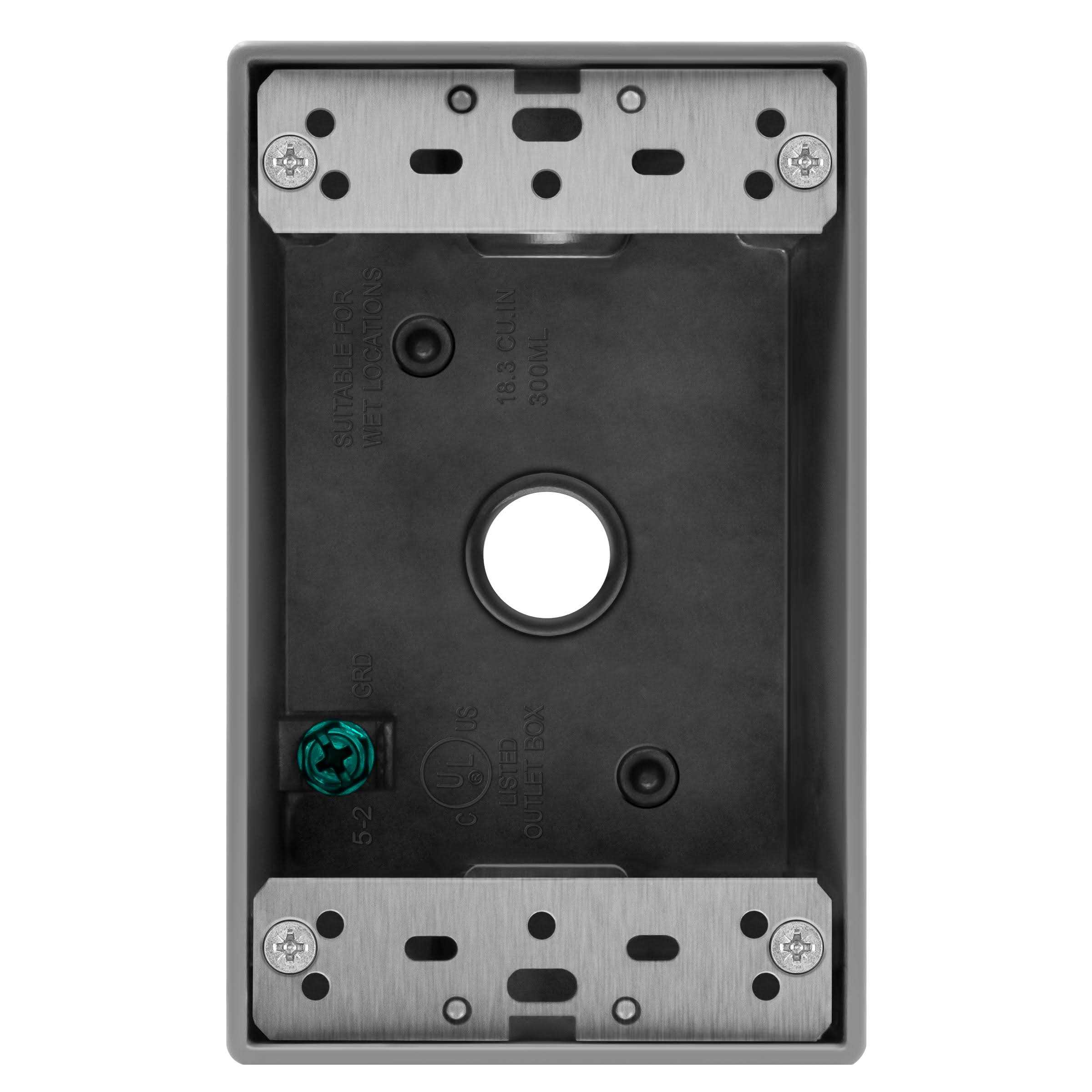 ENERLITES Weatherproof Outlet Box with Three Threaded Outlets Outdoor ...