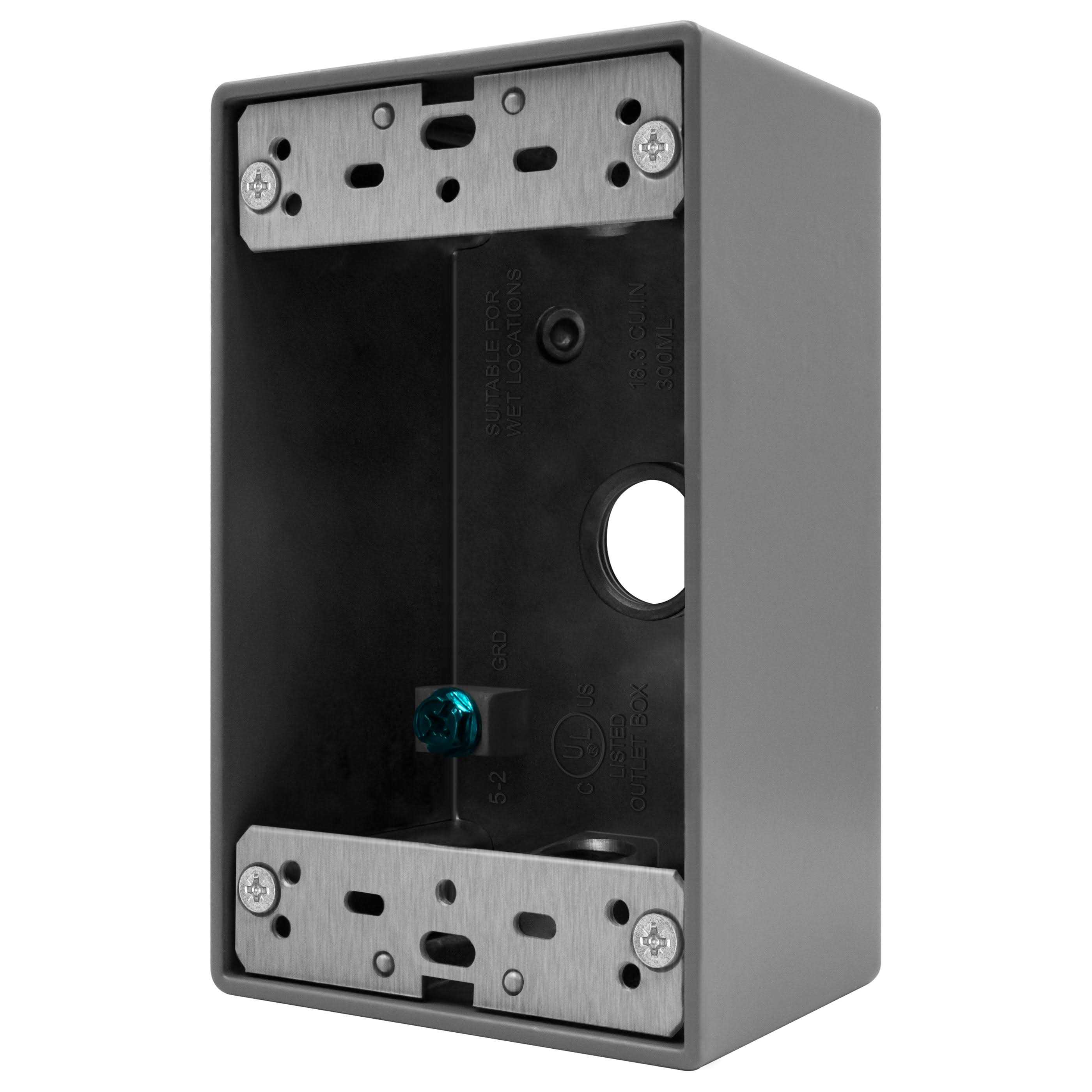 ENERLITES Weatherproof Outlet Box with Three Threaded Outlets Outdoor ...