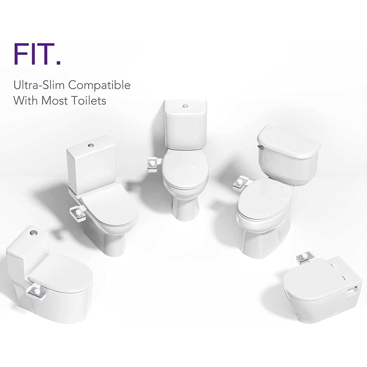 Ultra-slim Bidet Attachment for Toilet with Dual Nozzle,Self Cleaning ...