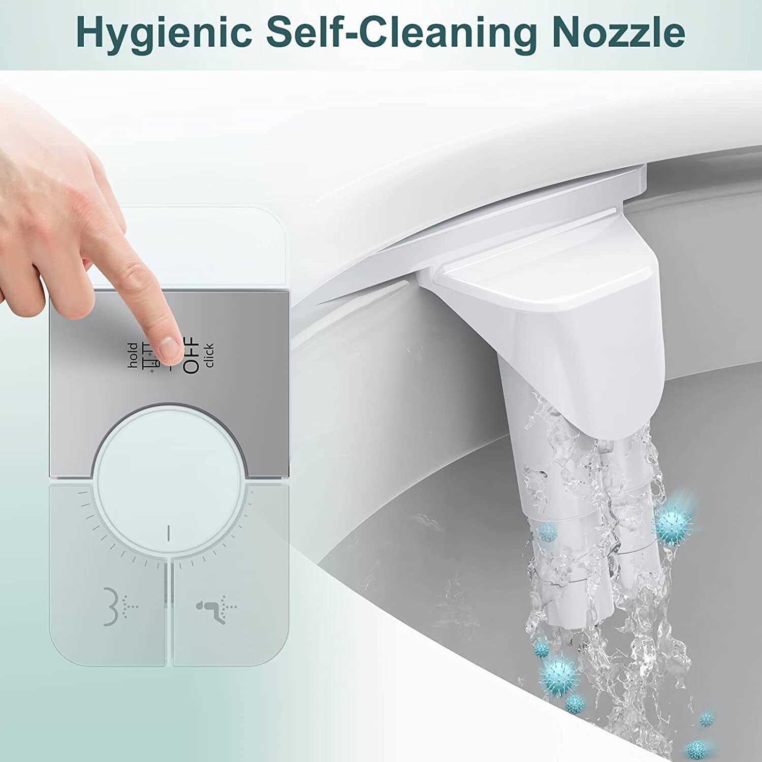 Ultra-slim Bidet Attachment for Toilet with Dual Nozzle,Self Cleaning ...