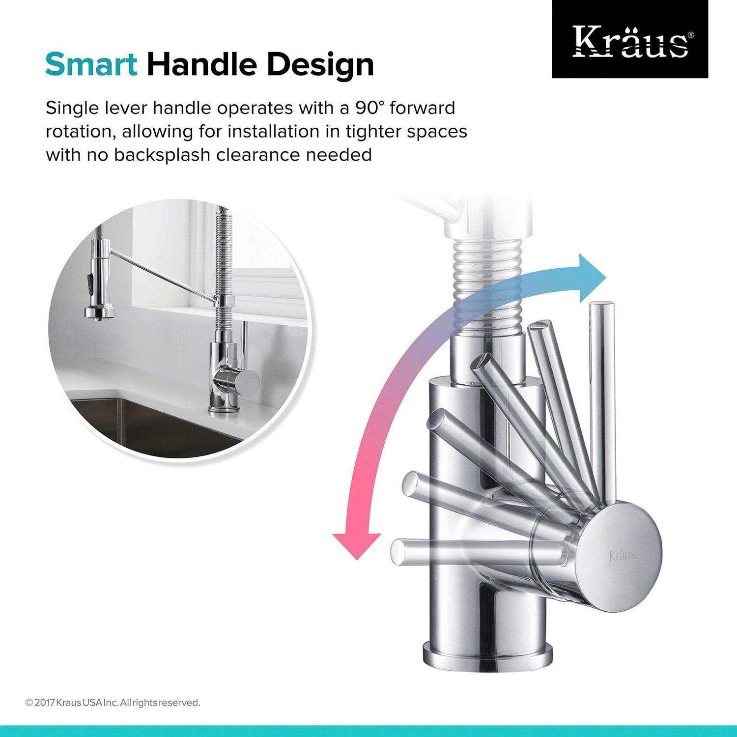 Kraus Bolden Single Handle 18-Inch Commercial Kitchen Faucet Function ...