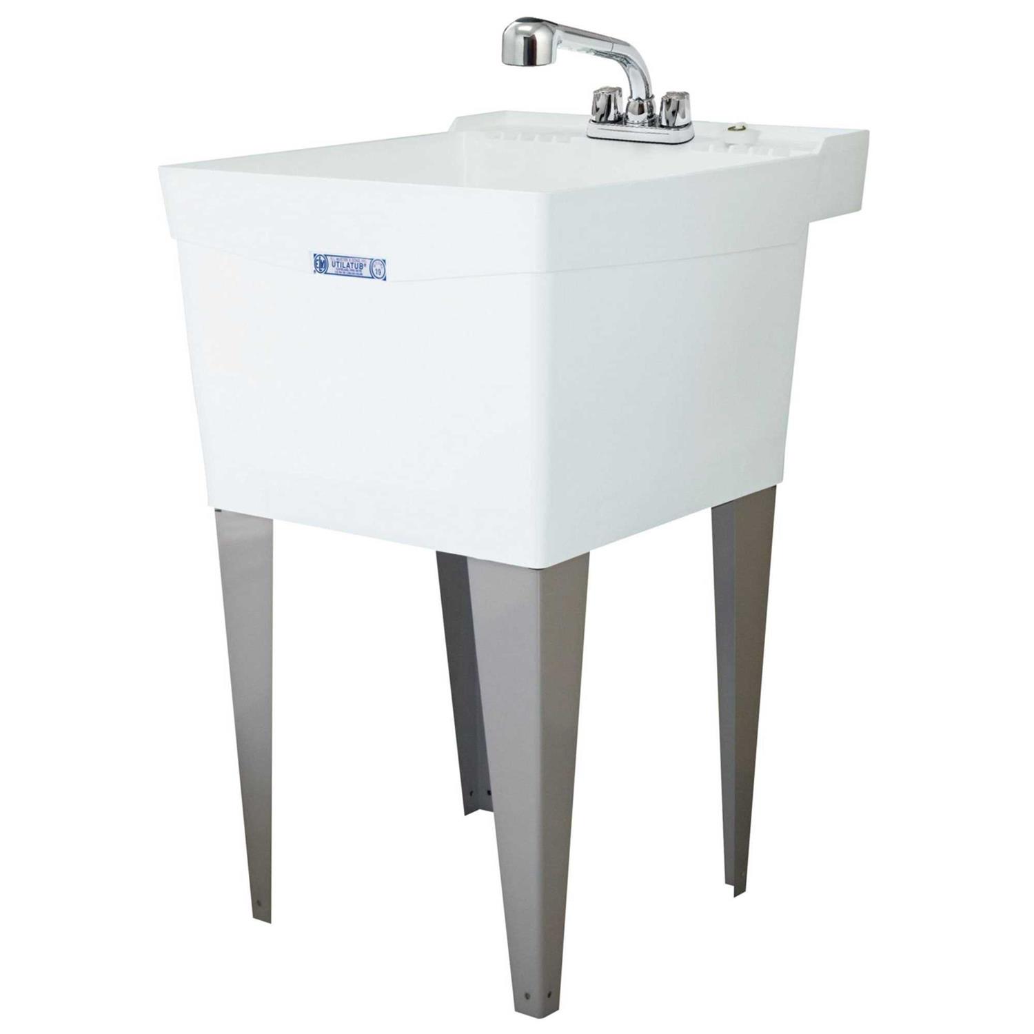 Mustee Utilatub 20 in. W x 24 in. D Single Thermoplastic Laundry Tub ...