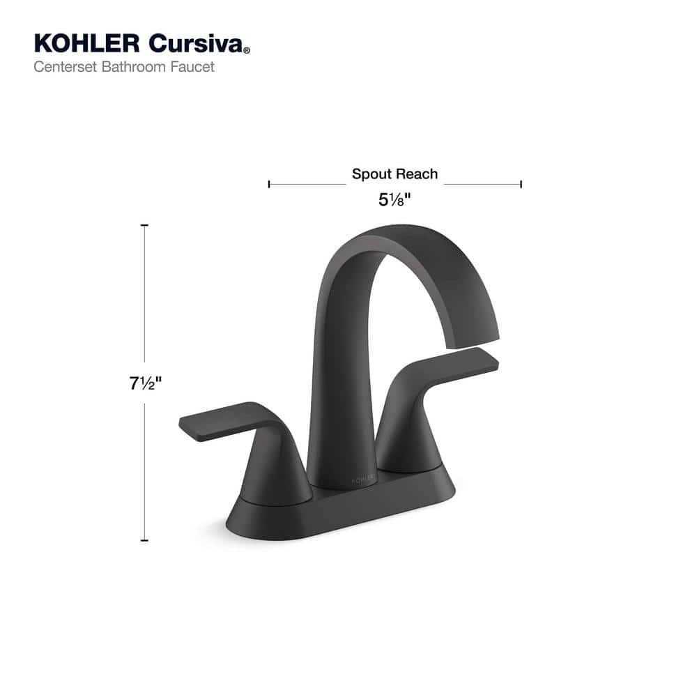 KOHLER Cursiva 4 in. Centerset 2-Handle Bathroom Faucet - Shop Hardware Tools for Work and Home
