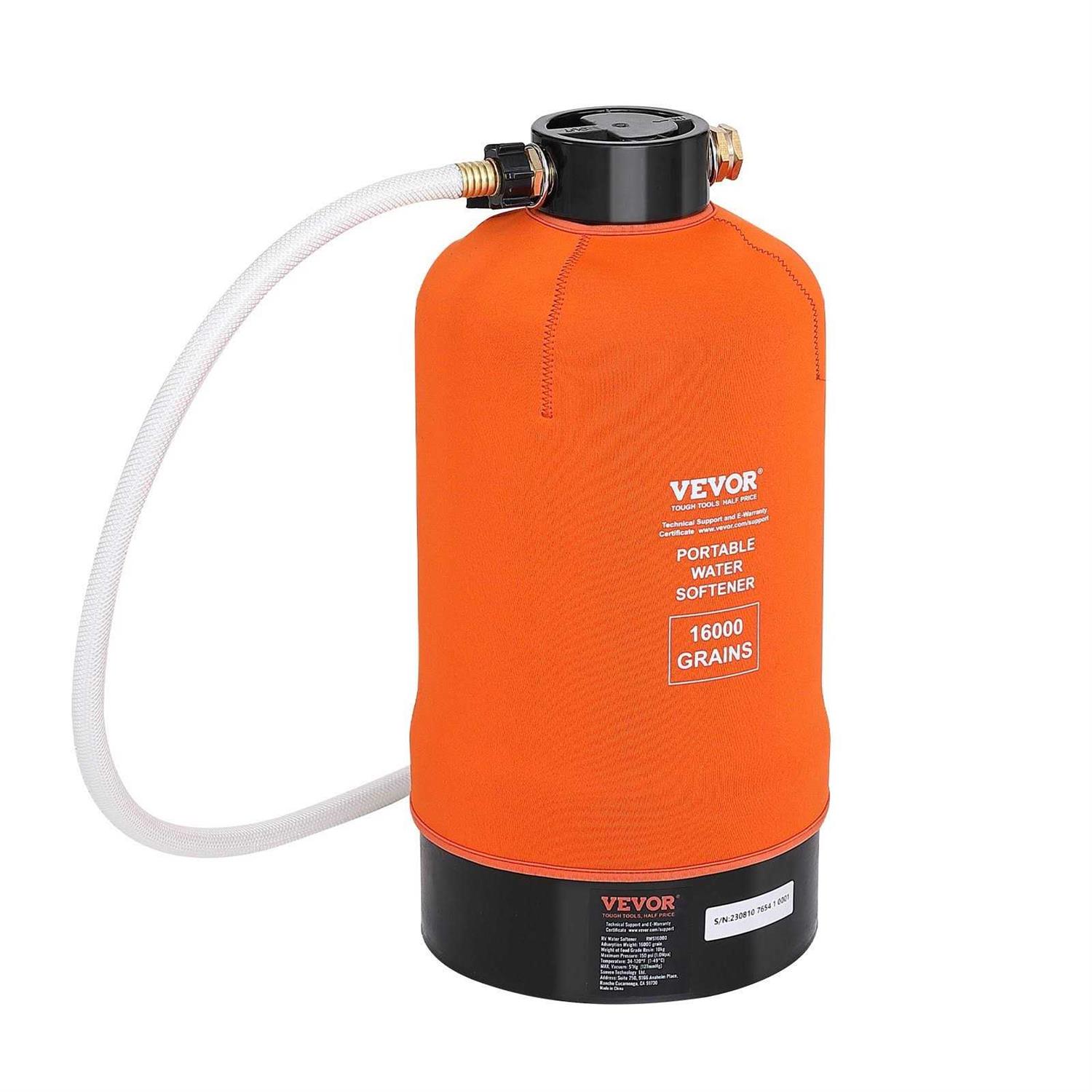 VEVOR RV Water Softener, 16,000 Grain Portable Water Softener, with 3/4 ...