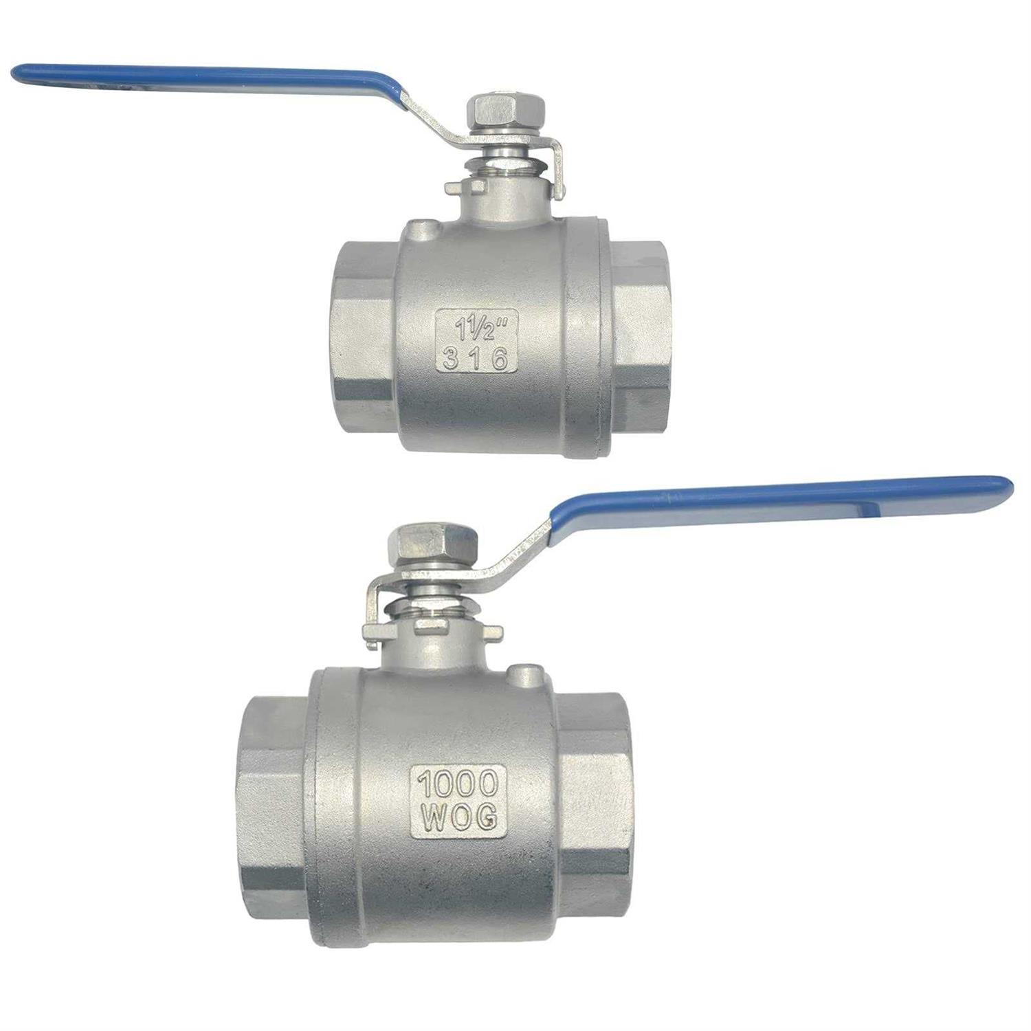 Megairon 316 Stainless Steel Full Port Ball Valve with Blue Vinyl ...