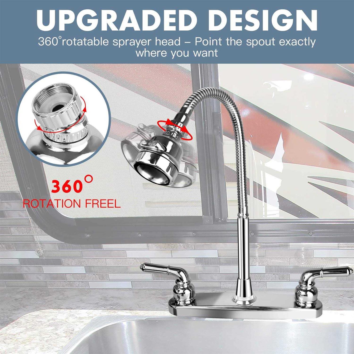RV Sink Faucet RV Kitchen Faucet Replacement with Flexible Arc 360 ...