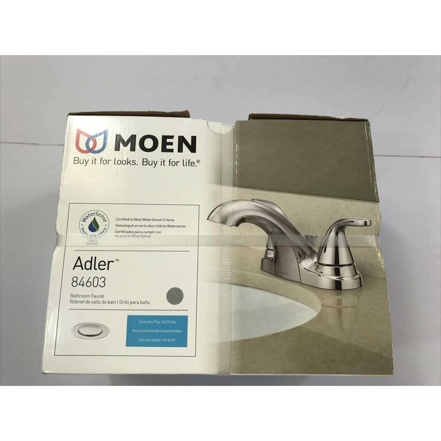 Moen Adler 4 in. Centerset 2-Handle Bathroom Faucet in Chrome - Shop ...
