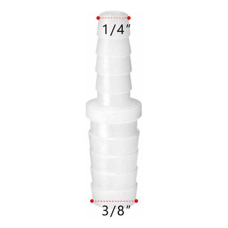 Quickun Plastic Hose Barb Reducer Fitting Barbed Reducing Union Adapter ...