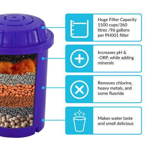 Invigorated Water PH001 Alkaline Water Filter Replacement Water Filter ...