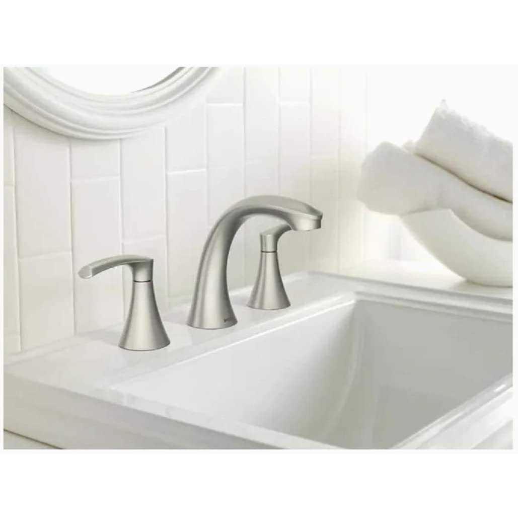 Moen Graeden Spot Resist Brushed Nickel Widespread 2-Handle WaterSense Bathroom Sink Faucet with ...
