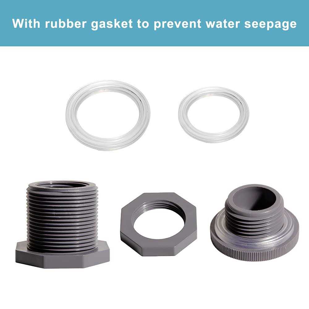 QuQuyi 1/2 Inch PVC Bulkhead Water Tank Connector Adapter Fitting with ...