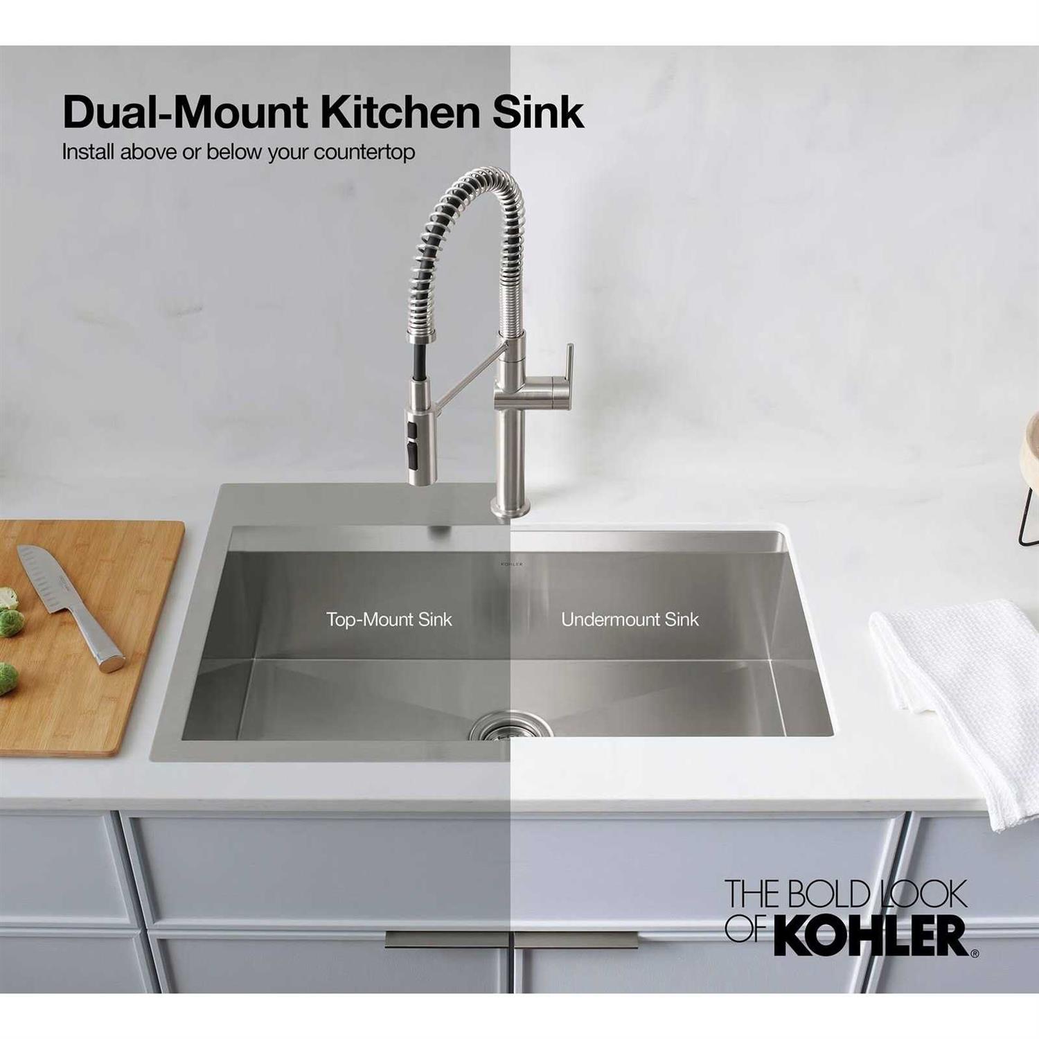 KOHLER Task Smart Divide Smart Divide 33 top-/undermount double-bowl ...