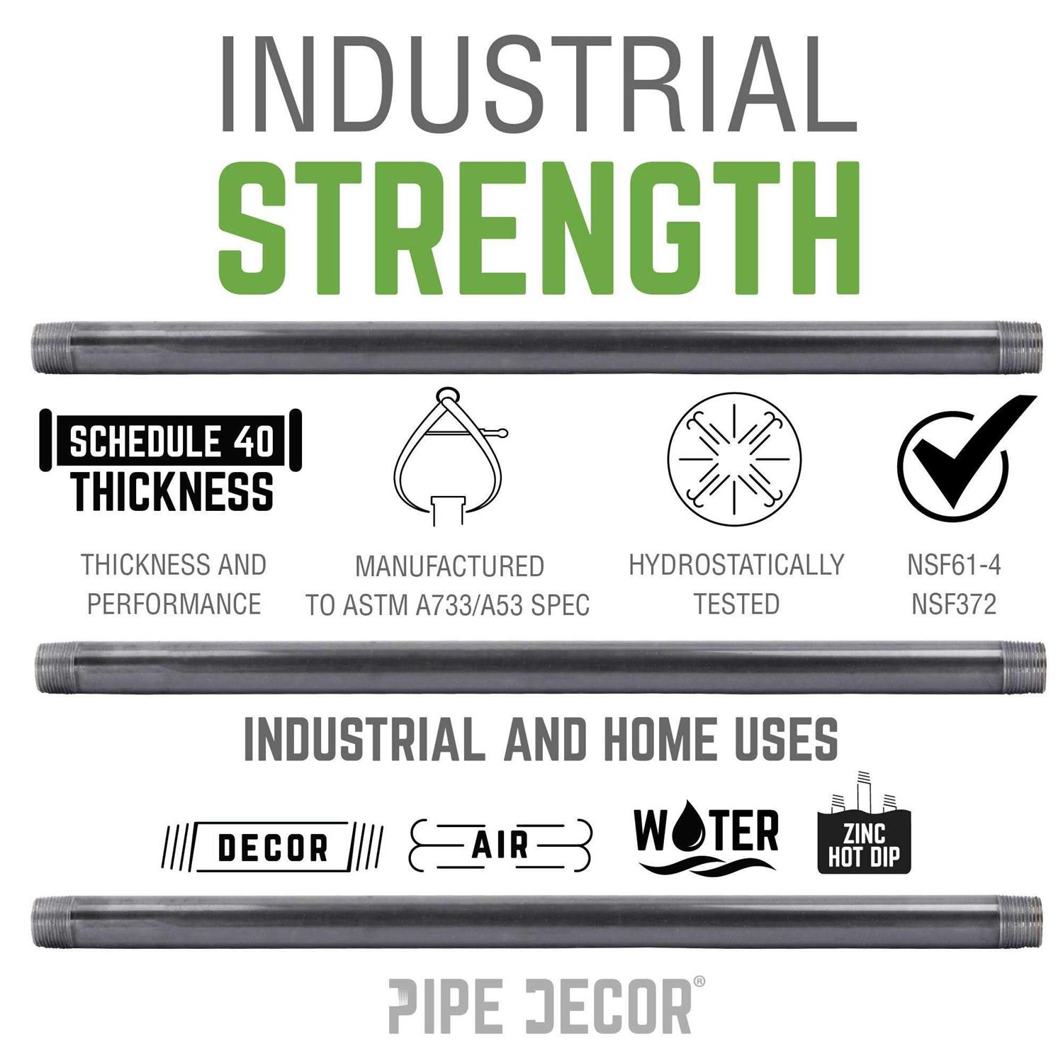 PIPE DECOR 1 Galvanized Pipe - Shop Hardware Tools for Work and Home