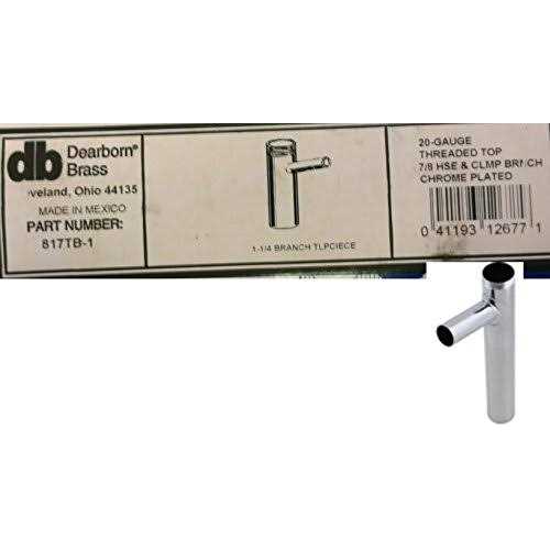 Dearborn 817TB-1 1-1/4 x 8 Branch Tailpiece, Hose & Clamp, Threaded Top ...