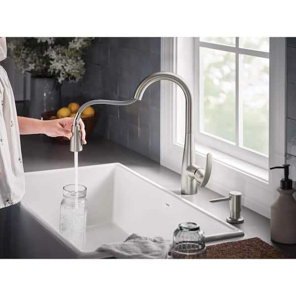 MOEN Reyes Single-Handle Pull-Down Sprayer Kitchen Faucet with Reflex ...