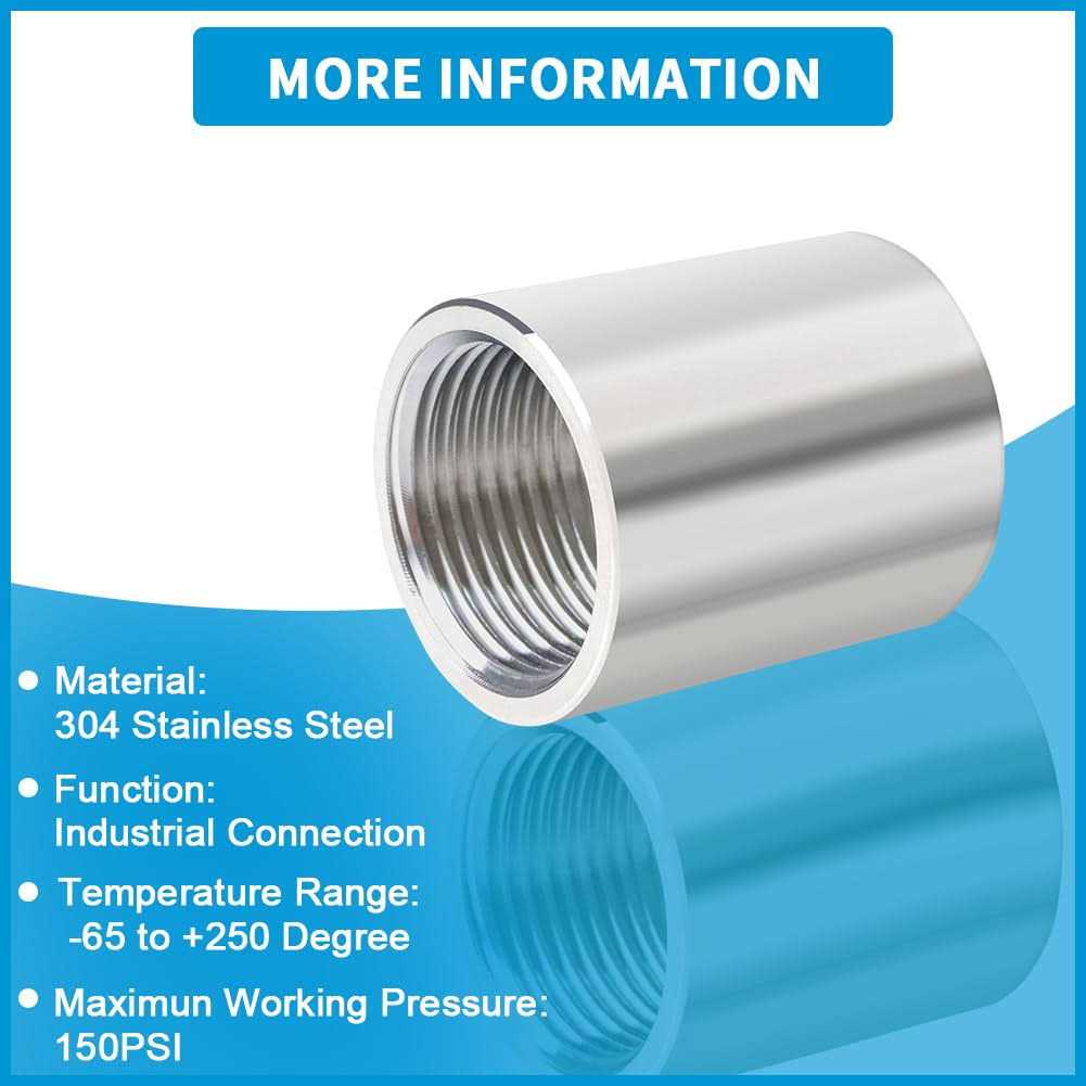 Quickun 304 Stainless Steel Pipe Coupling Fitting Female Pipe Coupler ...